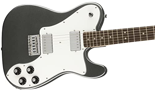 Squier Affinity Series Deluxe Telecaster Electric Guitar, with 2-Year Warranty, Charcoal Frost Metallic, Laurel Fingerboard