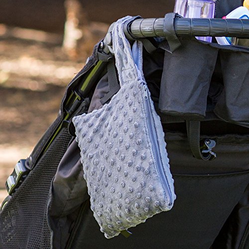J.L. Childress Cuddle 'N Cover Stroller Blanket - Silky and Minky Fabrics - Blanket Attaches to Stroller - Privacy Cover, Blanket, Sun Shade - 30" x 30" - Grey