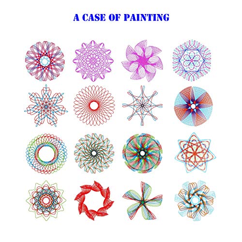MIMIDOU Spiral Designer Freestyle Design Deluxe Kit, kids drawing aid art design stencil set include multicolored gel pen, spiral shapes and geometric templates 17 pcs.