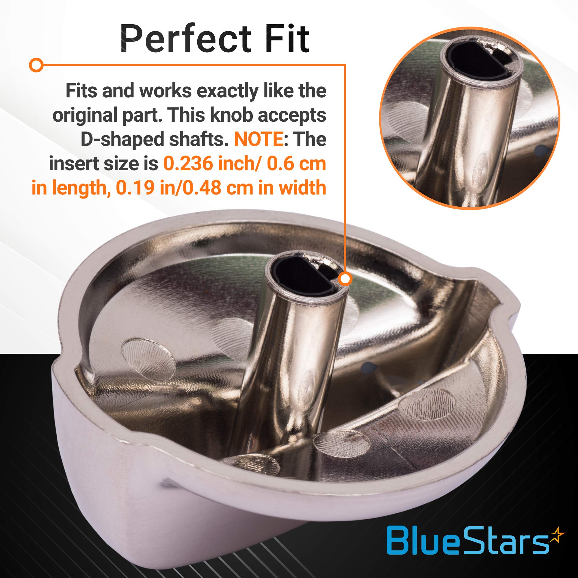BlueStars Heavy Duty WB03T10325 Range Metal Knob Replacement Part Exact Fit for General Electric Ranges - Replaces 2691864 AP5690210 PS3510510 - Pack of 2