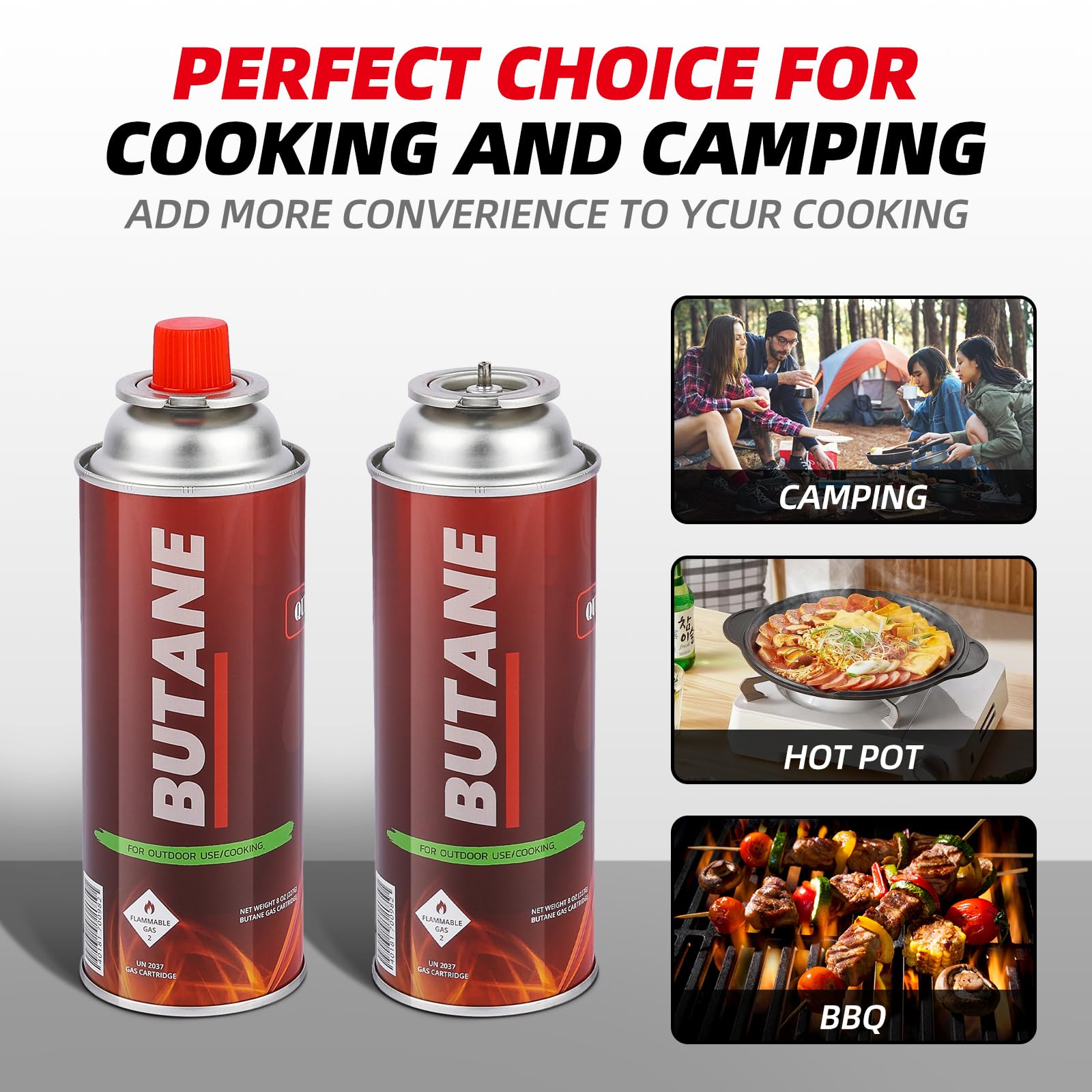 Butane Fuel Canister – NEW Model -Smart Safer Self Sealing Nozzle Technology (28 PACK)