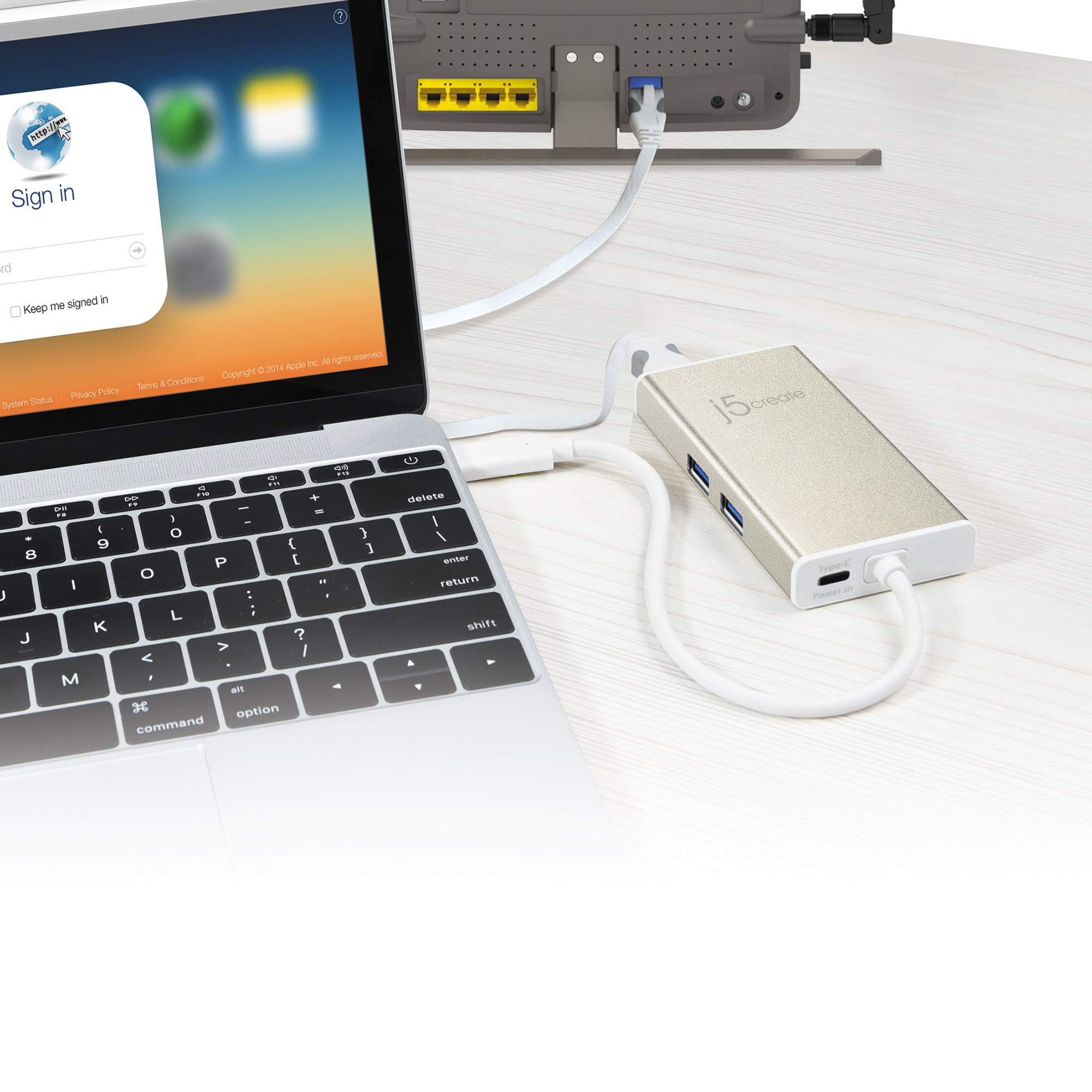j5create USB C Hub Multi-Adapter Docking Station with HDMI 4K, 2X USB 3.1 SuperSpeed Ports, Ethernet, Power Delivery 2.0 (JCA374)