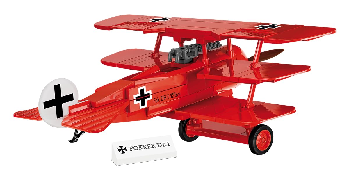 COBI Historical Collection: The Great War Fokker DR.1 Red Baron Plane,7+ years,178 pcs