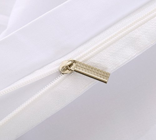 Colourful Snail 100-Percent Cotton Duvet Cover Set, Hidden Zipper Closure, Ultra Soft, Durable and Fade Resistant, Queen/Full, White