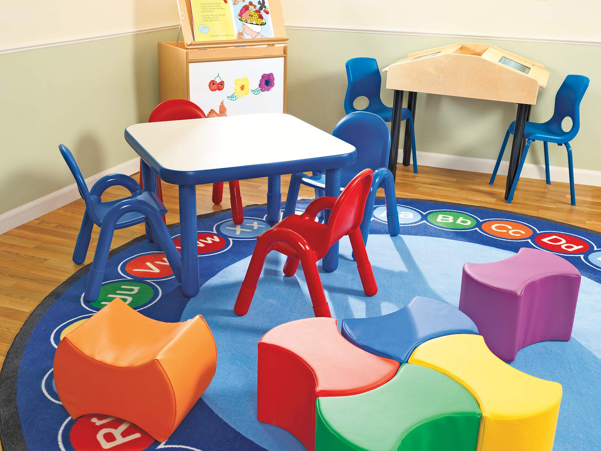 Children's Factory Soft Touch Bowtie Set-6, Rainbow, CF805-010, Preschool Kids Chairs, Flexible Daycare or Nursery Toddler, 10”H Classroom Seats
