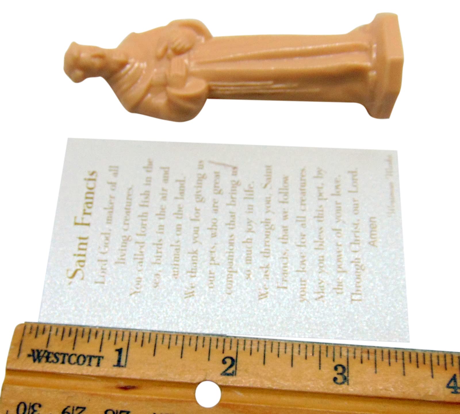 Westmon Works St Francis Pet Prayer Set Holy Card Patron Saint Novena Prayer with Plastic Saint Statue for Dog and Cat Owners