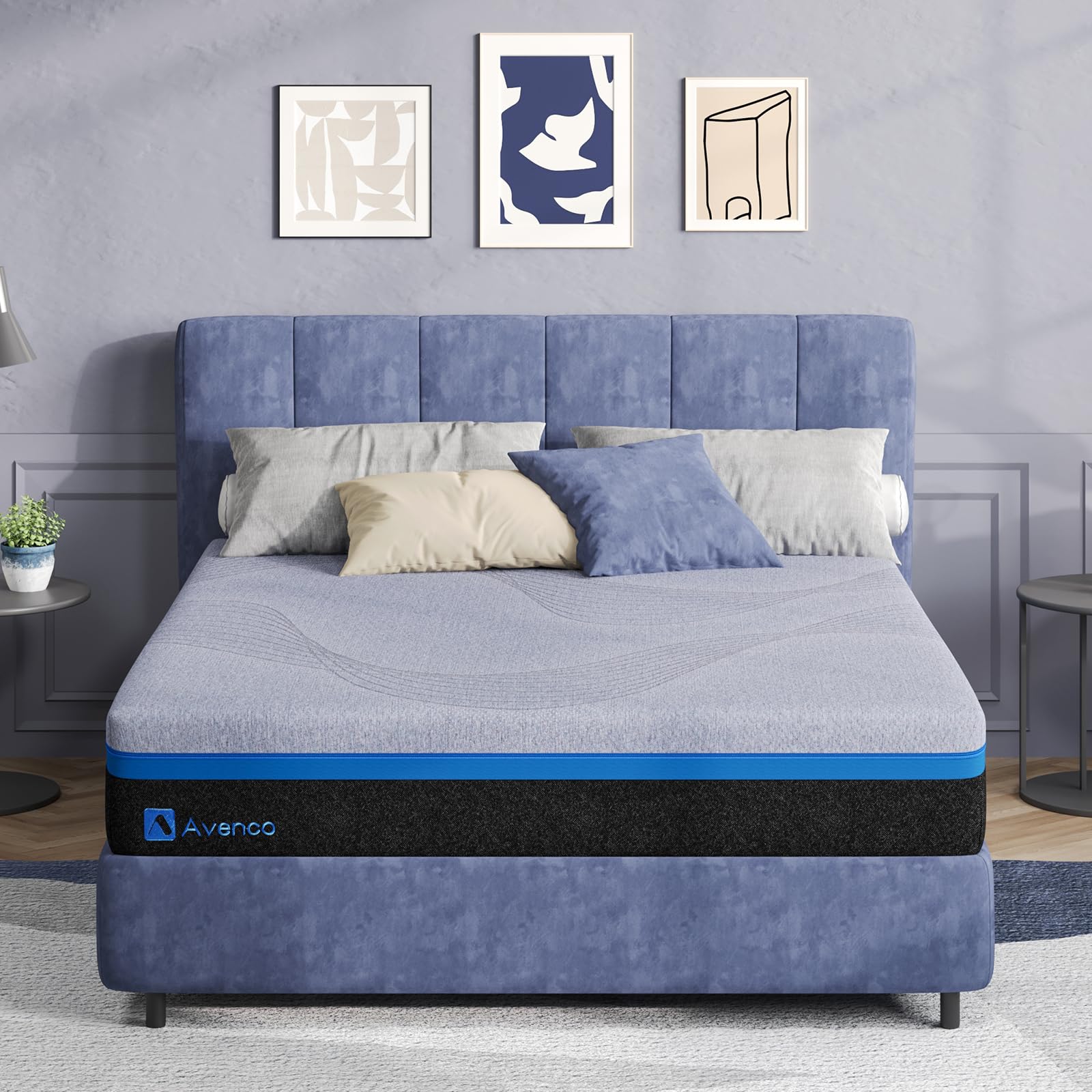 Avenco Queen Mattress, 10 inch Mattress Queen in a Box with Gel Memory Foam, Medium Firm Mattress for Pressure Relief & Back Pain, Motion Isolation, CertiPUR-US Certified