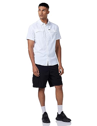 Columbia Men's Silver Ridge 2.0 Short Sleeve Shirt, UV Sun Protection, Moisture Wicking Fabric, White, Medium