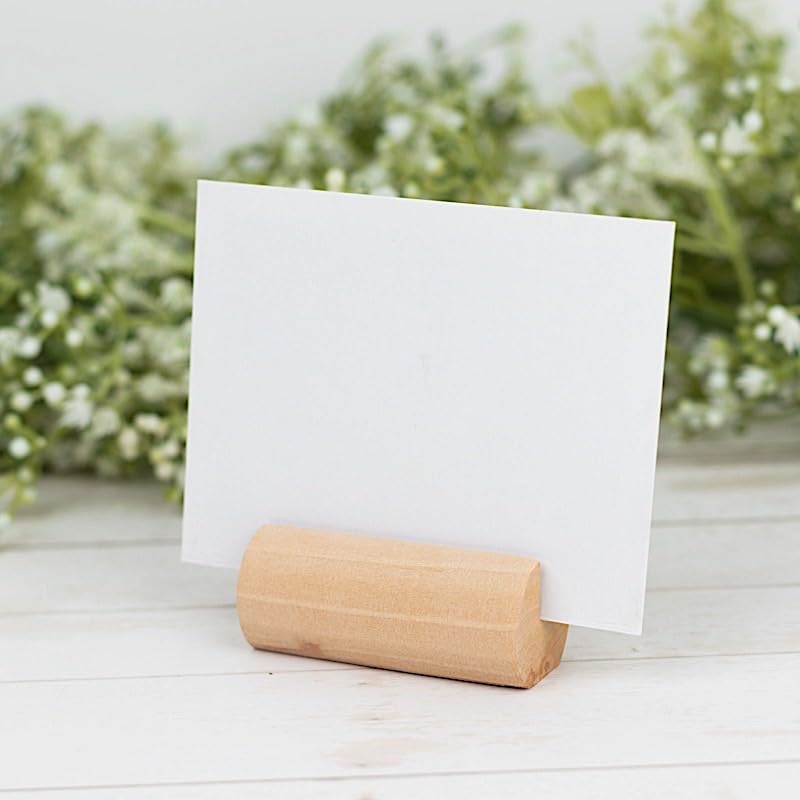 Balsa Circle 10 Natural 2 in Cylindrical Wood Table Number Sign Holders Place Card Stands Party Events Reception Decorations Supplies