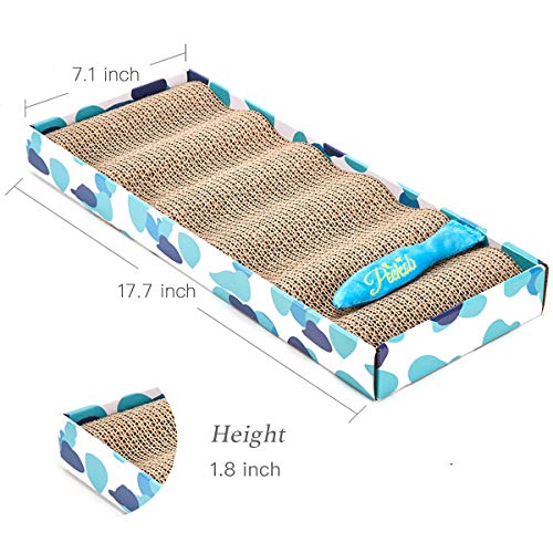 PEEKAB Cat Scratcher Cardboard Reversible Cat cat Scratch Pad Kitty Corrugated Scratching Bed Catnip Included (3 Pack)
