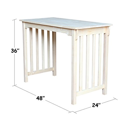 International Concepts Counter Height Mission Table, 24 by 48-Inch, Unfinished