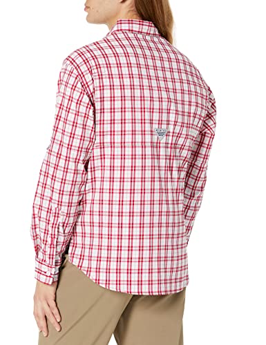 Columbia Men's Collegiate Super Tamiami Long Sleeve Shirt, OS-Intense Red Gameday Plaid, XX-Large