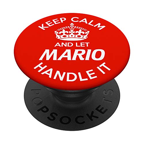 Keep Calm And Let Mario Handle It Red PopSockets PopGrip: Swappable Grip for Phones & Tablets