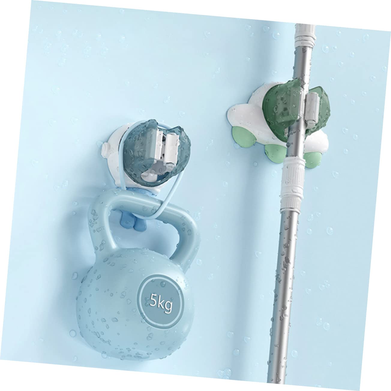 Abaodam and Cartoon Hanging Self Punch Kitchen for Bathroom Hook Adhesive Mop Clip Storage Free Home Wall Mount Holder Organizer Clips Broom Tool Astronaut Hanger