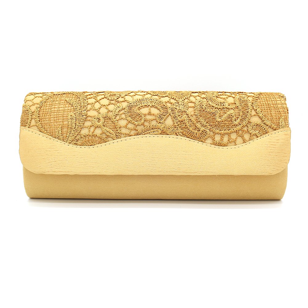 Adoptfade Womens Satin Evening Bag Elegant Style Clutch Handbag,Gold