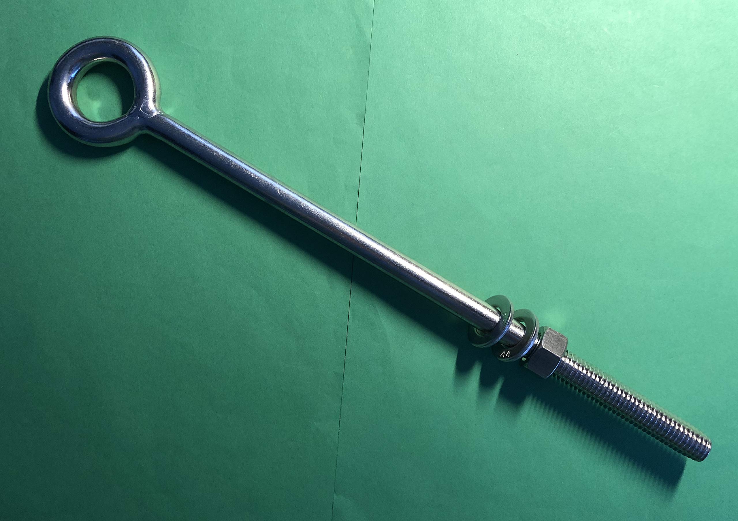 US STAINLESS Stainless Steel 316 Eye Bolt 1/2" x 12" Whitworth (1/2"-12) Short Thread Marine Grade Pitch of 12