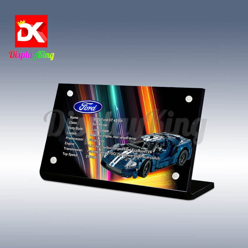Acrylic Display Plaque for Lego 2022 Ford GT 42154(Lego Set is not Included)