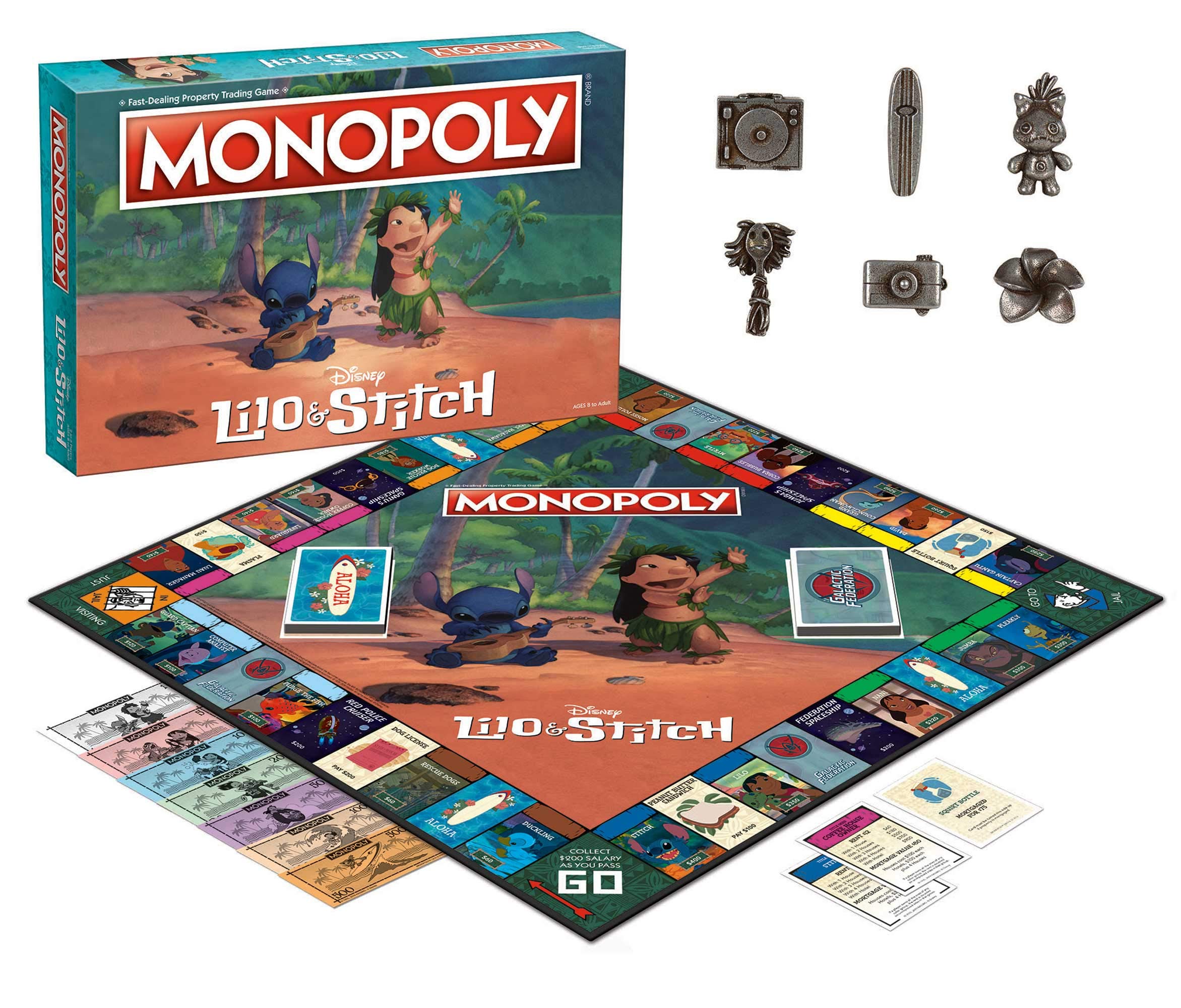 Monopoly: Disney Lilo & Stitch | Buy, Sell, Trade Characters from Disney’s Animated Film | Classic Monopoly Game | Officially-Licensed Lilo and Stitch Merchandise 2-6 Players