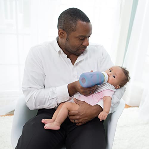 Dr. Brown’s Natural Flow Options+ Glass Baby Bottle Sleeves, 100% Silicone, 9 oz, Wide-Neck, Glow in the Dark