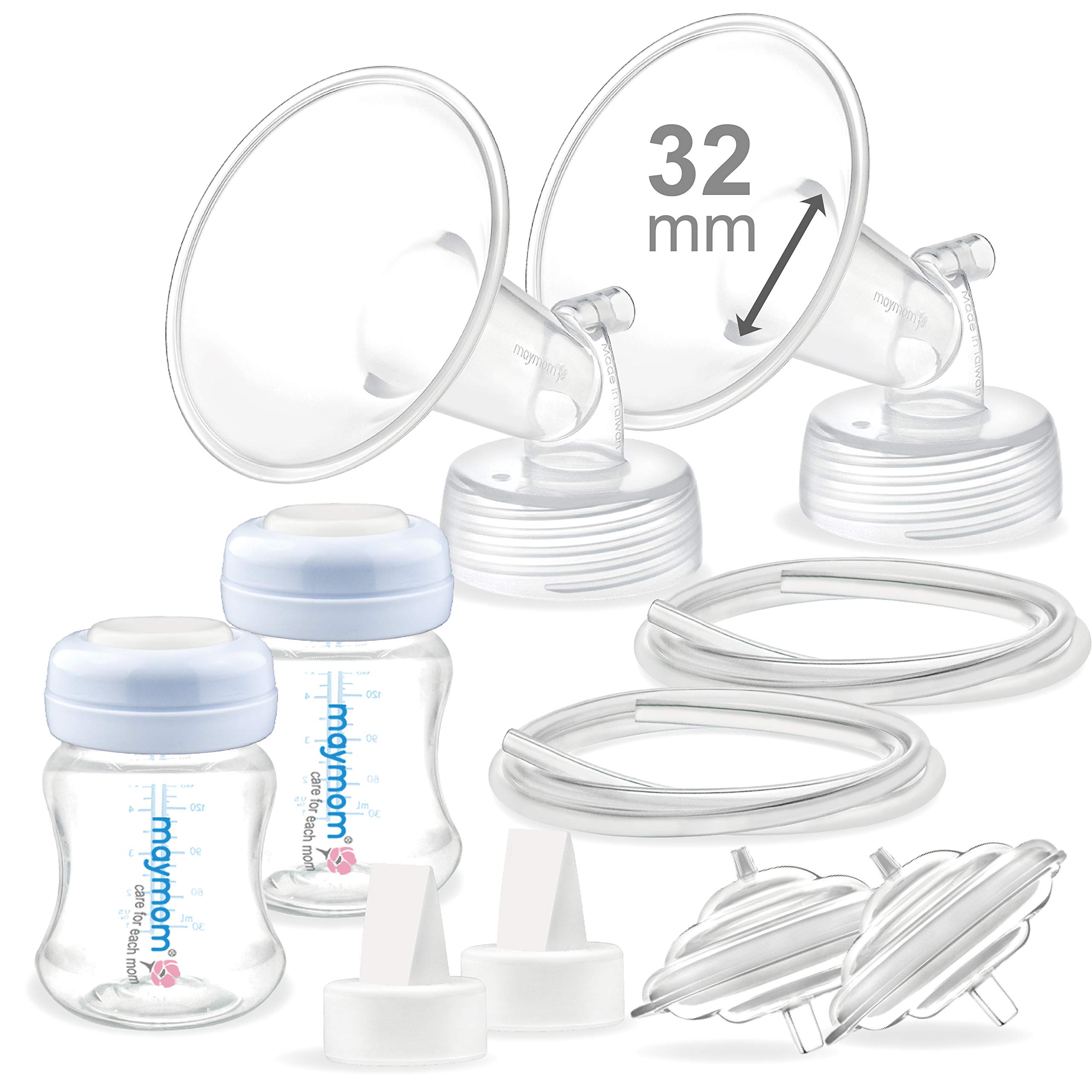 Maymom Pump Parts Compatible with Spectra S2 Spectra S1 Valves Tubes Bottles Backflow Protectors, Not Original Spectra S2 Replacement Pump Parts Spectra 32mm Flange Spectra Duckbill Valve