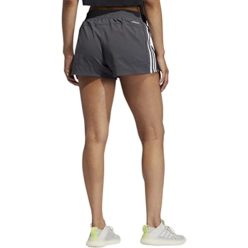 adidas Women's Pacer 3-Stripes Woven Shorts, Grey Six/Black, Large