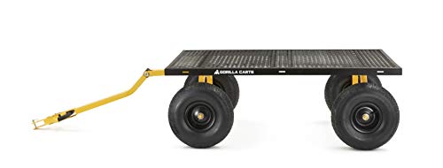 Gorilla Carts GOR1400-COM Steel Utility Cart, Heavy-Duty Convertible 2-in-1 Handle and Removable Sides, 12 cu ft, 1400 lb Capacity, Black