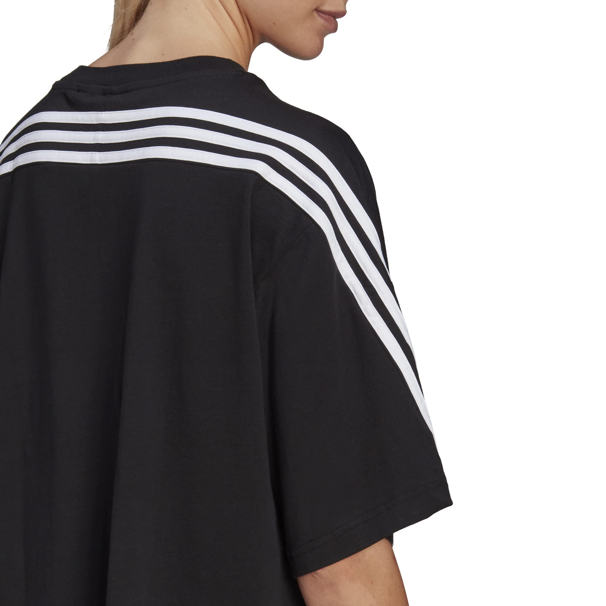 adidas womens 3-Stripes Tee Black/White X-Small
