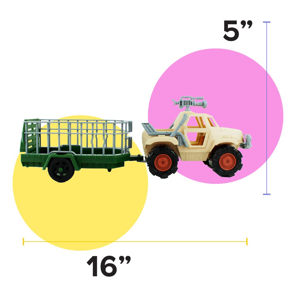 Boley Dinosaur Explorer Play Set - 13 Piece Dinosaur Toys Set with Roaring Giant T-Rex Dinosaur Toy, Explorer Figure, Large Truck, Tool Box, and More!