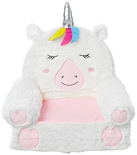 Amazon Basics Children's Plush Toddler Chair, Unicorn, Medium, Multicolor