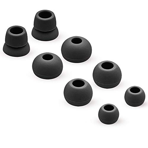 MMOBIEL Ear Tips Earbuds Replacement Compatible with Beats by Dre Powerbeats 2/3 Monsterbeats Wireless - Set of 4 Pairs - Silicone - Black