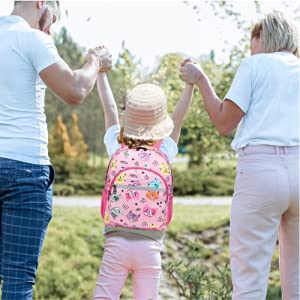 Bagseri Toddler Backpack for Girls, Lightweight Kids Backpack Daycare Bag Preschool Backpack for Girls, 12 Inch (Cat Pink)