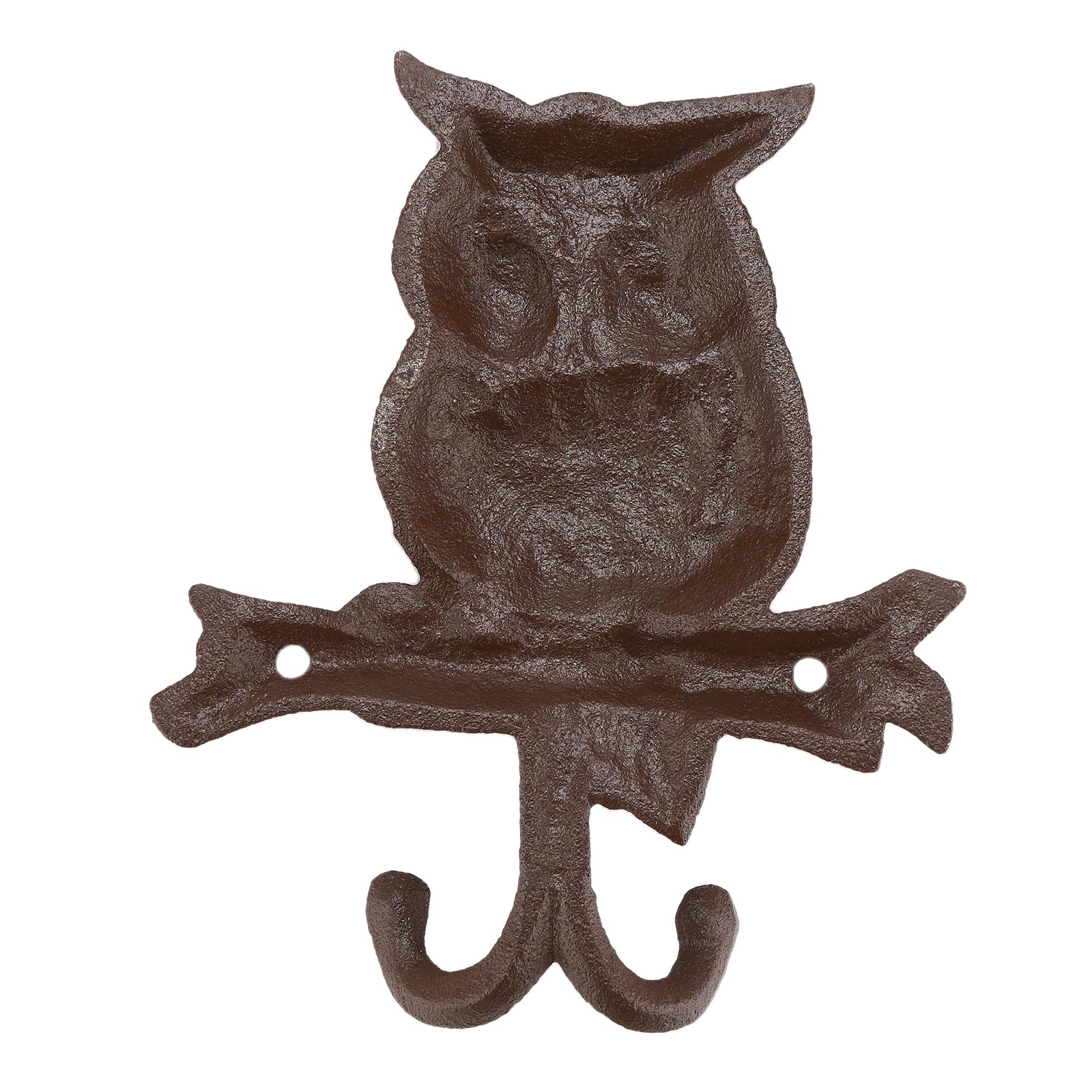 BRASSTAR Cast Iron Owl Molding Double Hook Wall Coat Hanging for Coats, Bags, Hats, Towels, Keys, Rustic Retro Home Decorative Gift TQGJPT489