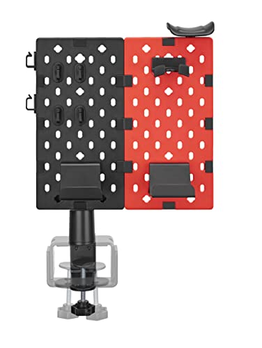 SUPERLIT Clamp-on Desk Pegboard Modular Gaming Accessory Holder for Controllers & Headphones Efficient and Tidy Clamp-On Desk Pegboard Gaming Station Cable Management