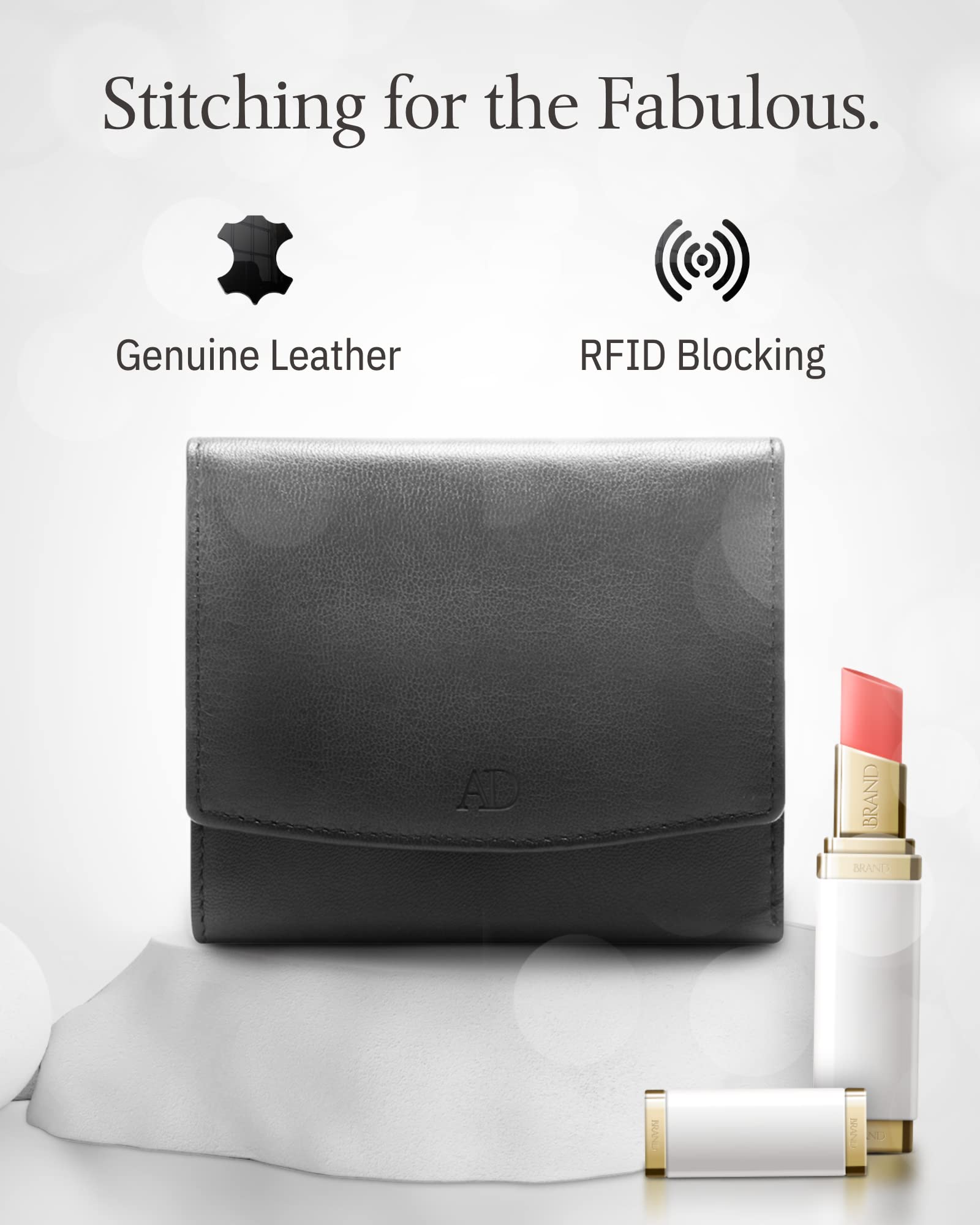 Access Denied REAL LEATHER Small Wallets For Women - Compact Ladies Credit Card Holder With Coin Purse RFID Holiday Gifts For Her