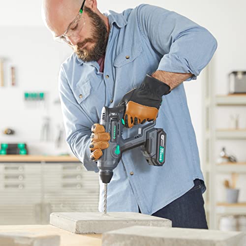 Amazon Brand - Denali by SKIL 20V Cordless Rotary Hammer Kit with 2.0Ah Lithium Battery and 2.4A Charger, Blue