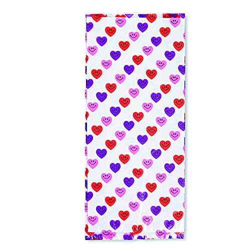 Fun Express Valentine Cello Bag Assortment (60 pieces) Valentine's Day Party Supplies, Cellophane Bags, Classroom Party Supplies