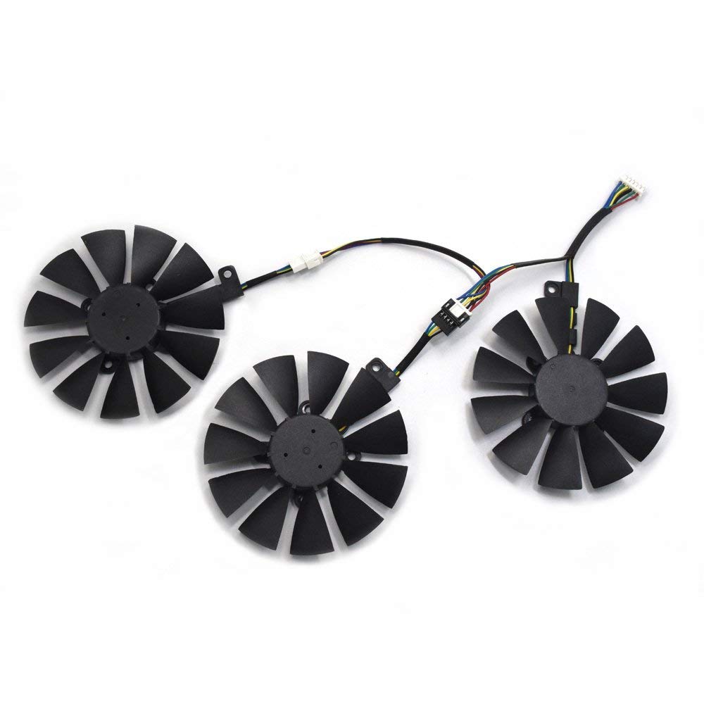 inRobert 87mm T129215SU Graphics Card Cooling Fan for ASUS Strix GTX980Ti/R9390/RX480/RX580 Video Card Cooler (Fan-3pcs)