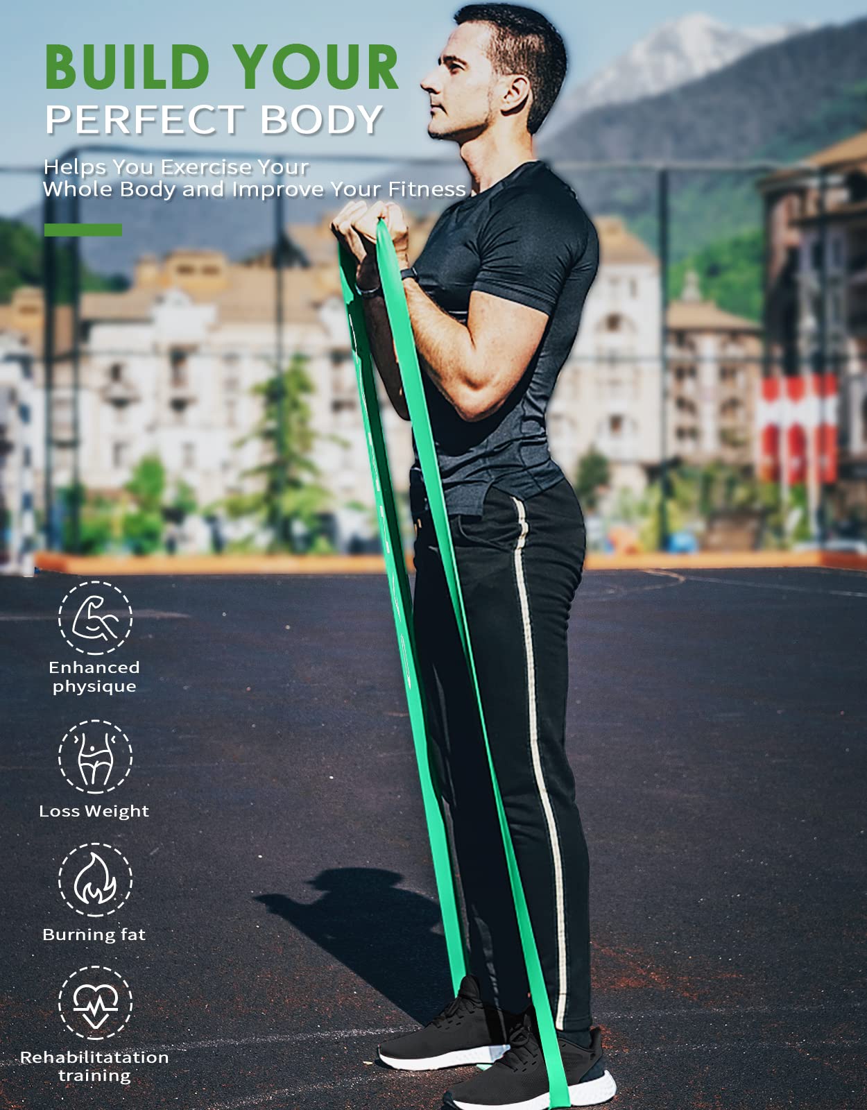 CANWAY Pull Up Assistance Bands, Resistance Bands Set Workout Stretch Fitness Bands, Heavy Duty Exercise Bands for Body Working Out,Powerlifting,Training, Set of 4, with Instruction Guide,Carrying Bag