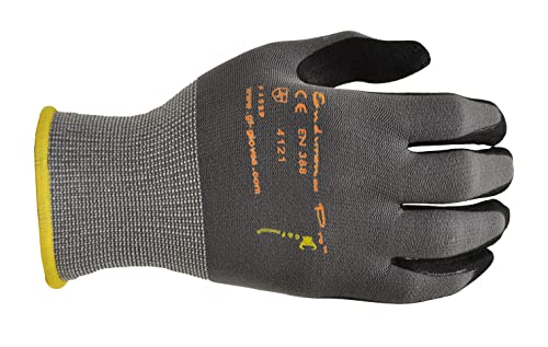 G & F Products 1529XL-DZ Knit Work Gloves, Textured Rubber Latex Coated For Construction, Black, XLarge,Gray