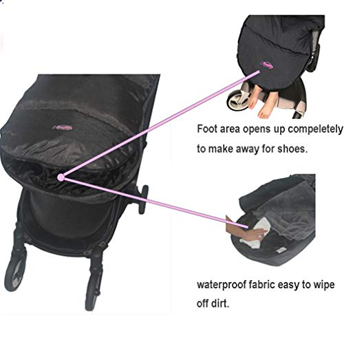 funlife Anti-Kick Waterproof High Performance Winter Stroller Footmuff Fits All Travel Gear,Front Piece Height Adjustable and Removable