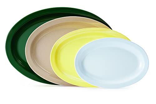 G.E.T. OP-610-W Melamine Oval Serving Platter, 10" x 6.75", White (Set of 12)
