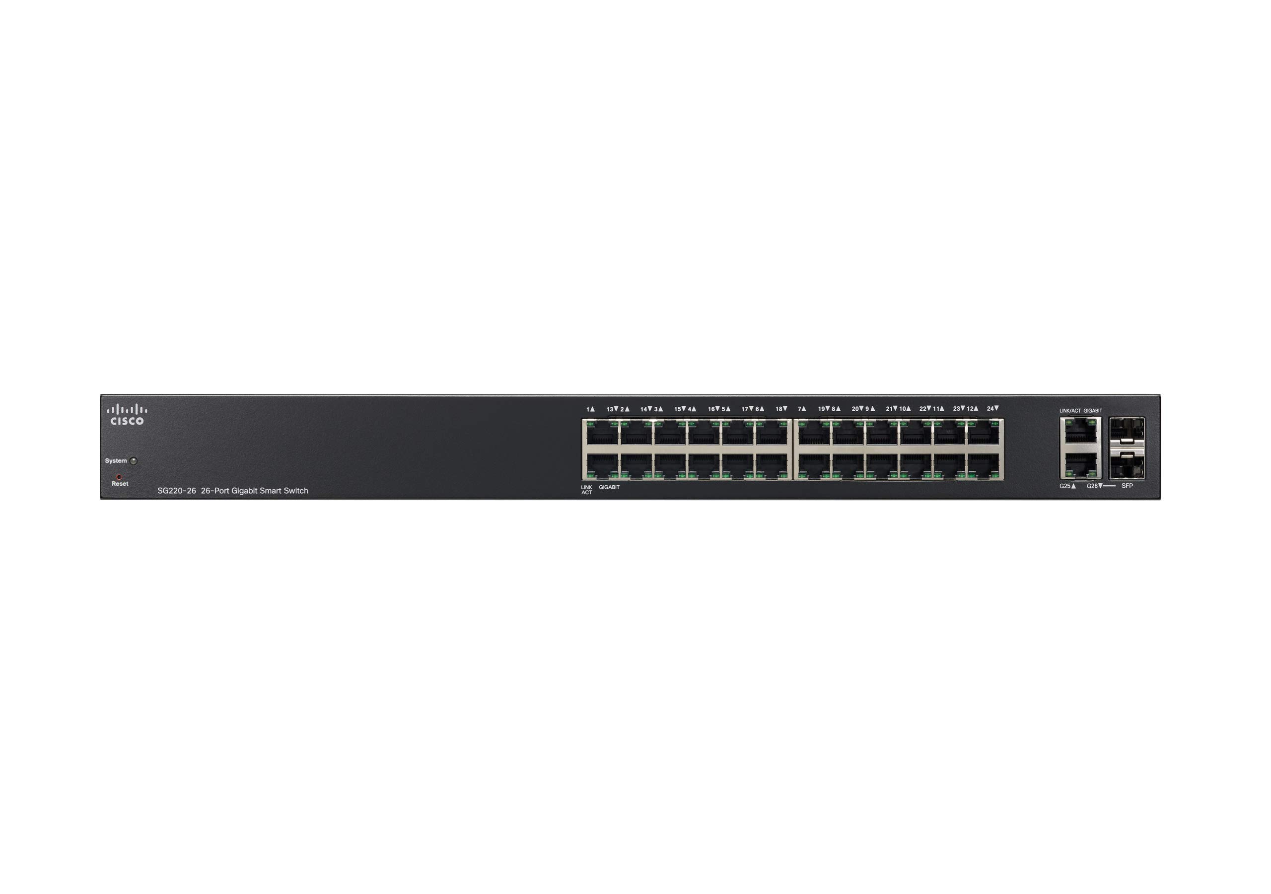 Cisco SG220-26-K9 26-Port Gigabit Smart Plus Switch, Black