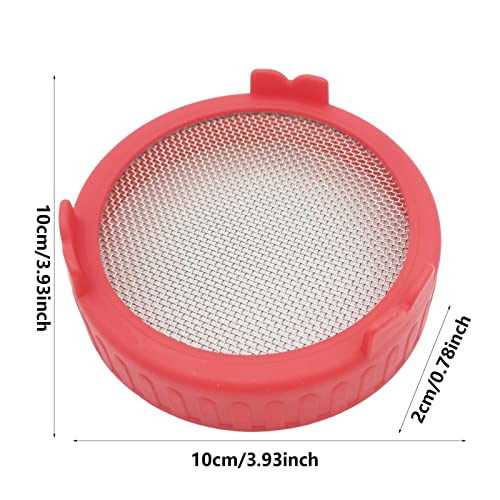 BAIRONG Mason Jar Screen Lids for Sprouting | Wide Mouth Mason Jars Lids | Alfalfa and Mung Bean Sprouts, Stainless Steel Mesh Screen Jar Strainer Sprout Lid for Broccoli Seeds, Alfalfa Adj