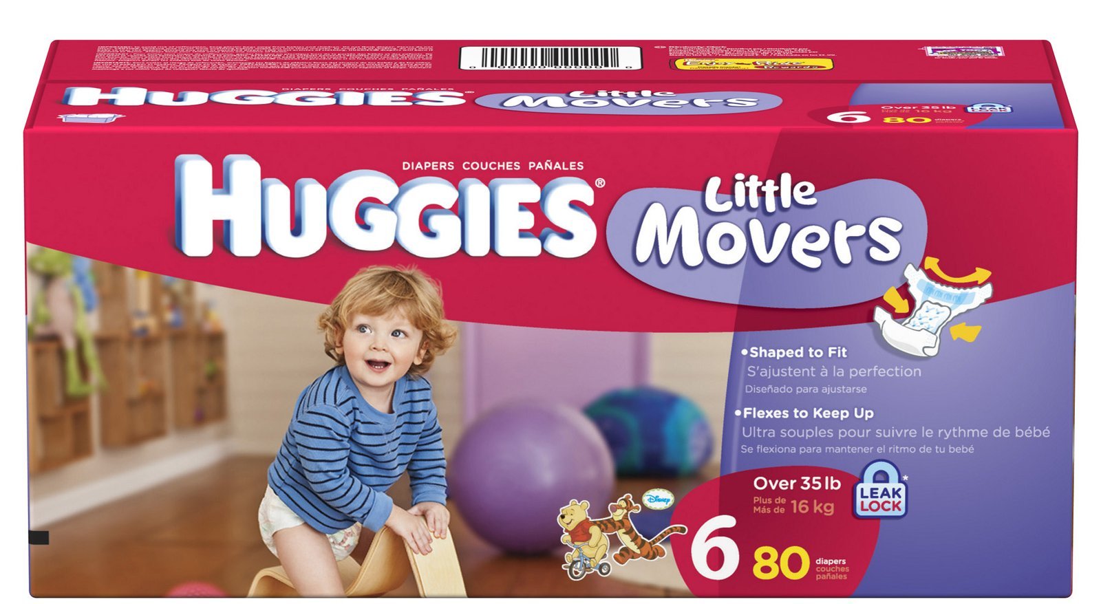 Huggies Little Movers, Size 6, 80 Count (Packaging May Vary)