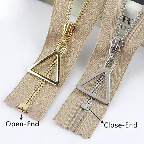 Nylon Coil Zipper Tape,Sewing Zippers,2Pcs 20/70cm 3# Metal Zipper Close End Open End Auto Lock Gold Silver Tooth Single Open Zip DIY Garment Sew Accessories Crafts Silver Army,Open-End-60cm ( Color :