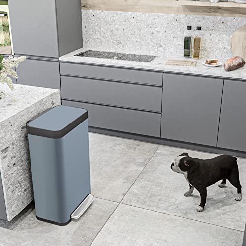 Home Zone Living 18.5 Gallon Large Capacity Kitchen Trash Can, Tall Stainless Steel Liner-Free Body, 70 Liter Capacity, Matte Black, Virtuoso Series