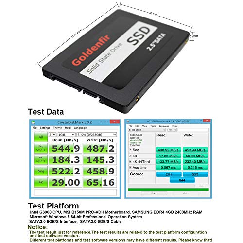 Alician SATA3.0 SSD Internal Solid State Hard Disk Drive for Laptop Desktop 256GB