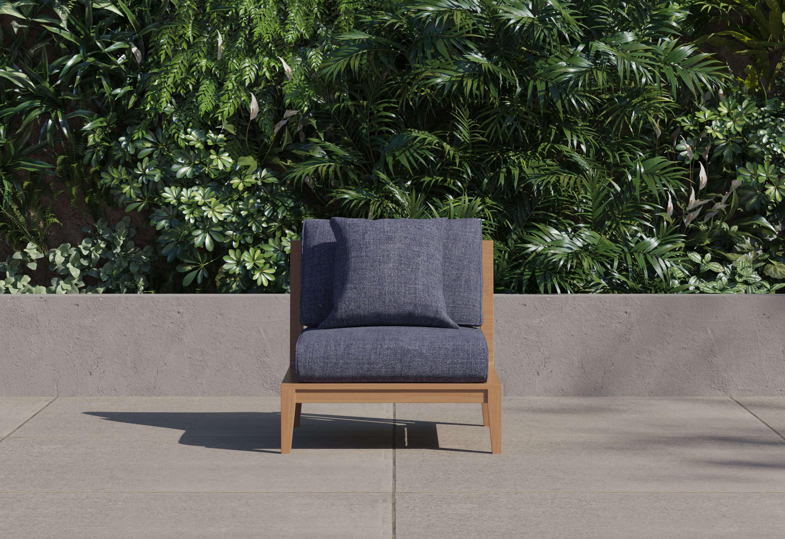 Outer Outdoor Throw Pillow with OuterWeave Performance Fabric, Decorative Outdoor Pillow for Patio & Outdoor Furniture, Includes Machine Washable Pillow Cover and Insert - Deep Sea Navy, 18"x18"