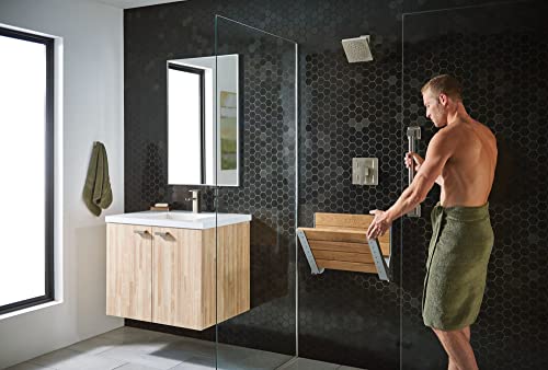 Moen 90 Degree Brushed Nickel Posi-Temp Modern Shower Trim Kit, Valve Required, TS2712BN