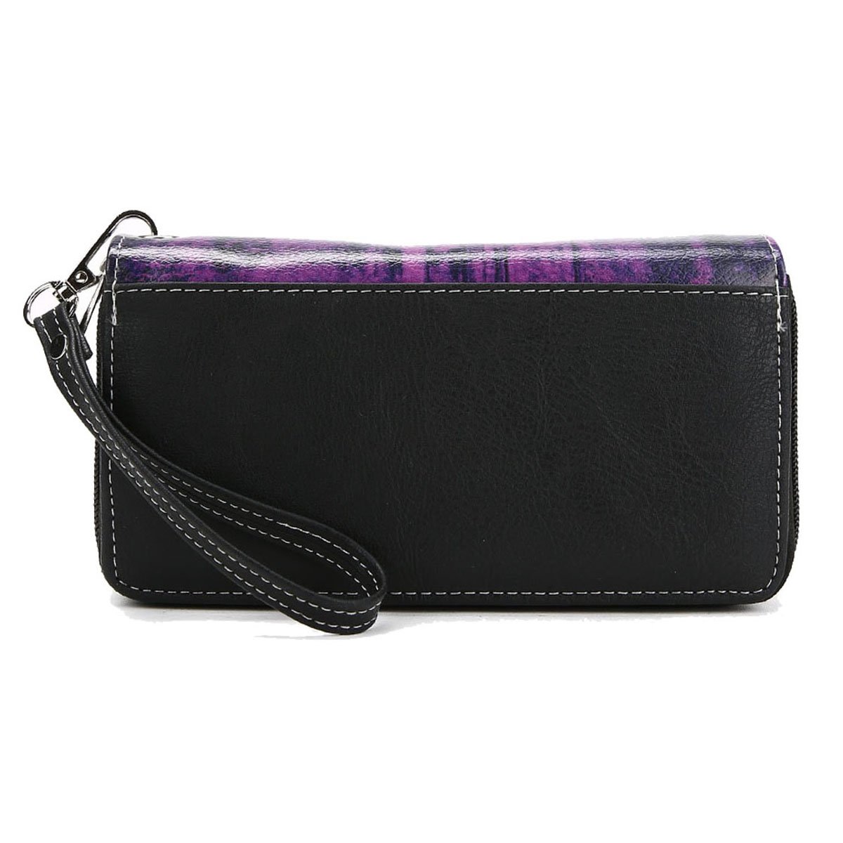 Colorful Dragonfly Western Style Spring Rhinestone Studded Purse Leather Country Handbag Women Shoulder Bag Wallet Set (#2 Purple)